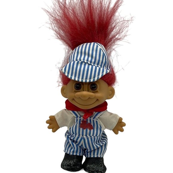 Russ Berrie | Toys | Vintage 4 Russ Troll Doll Red Hair Train Engineer ...